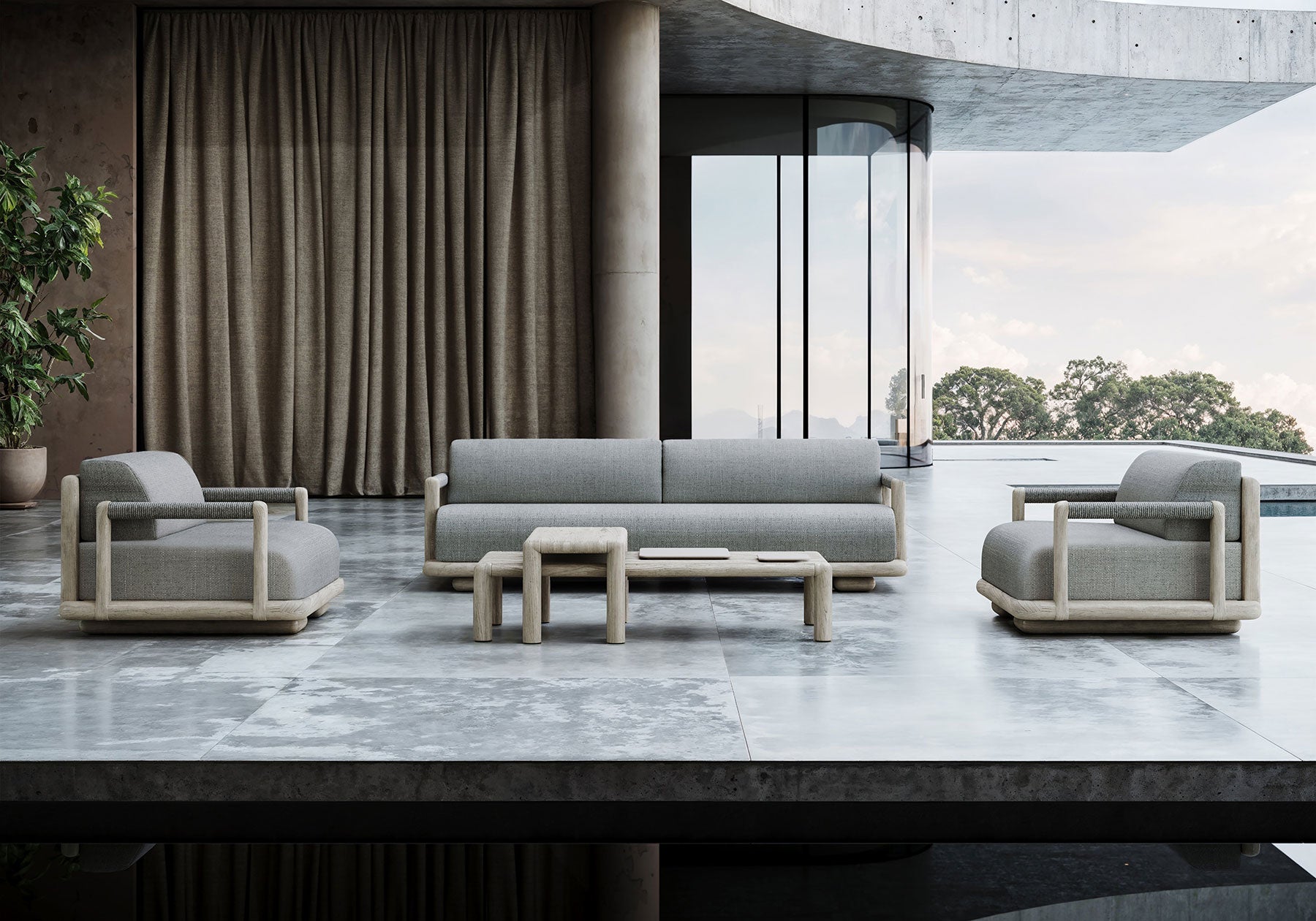 Caleo-ash 3-Seater Lounge Set – SNOC